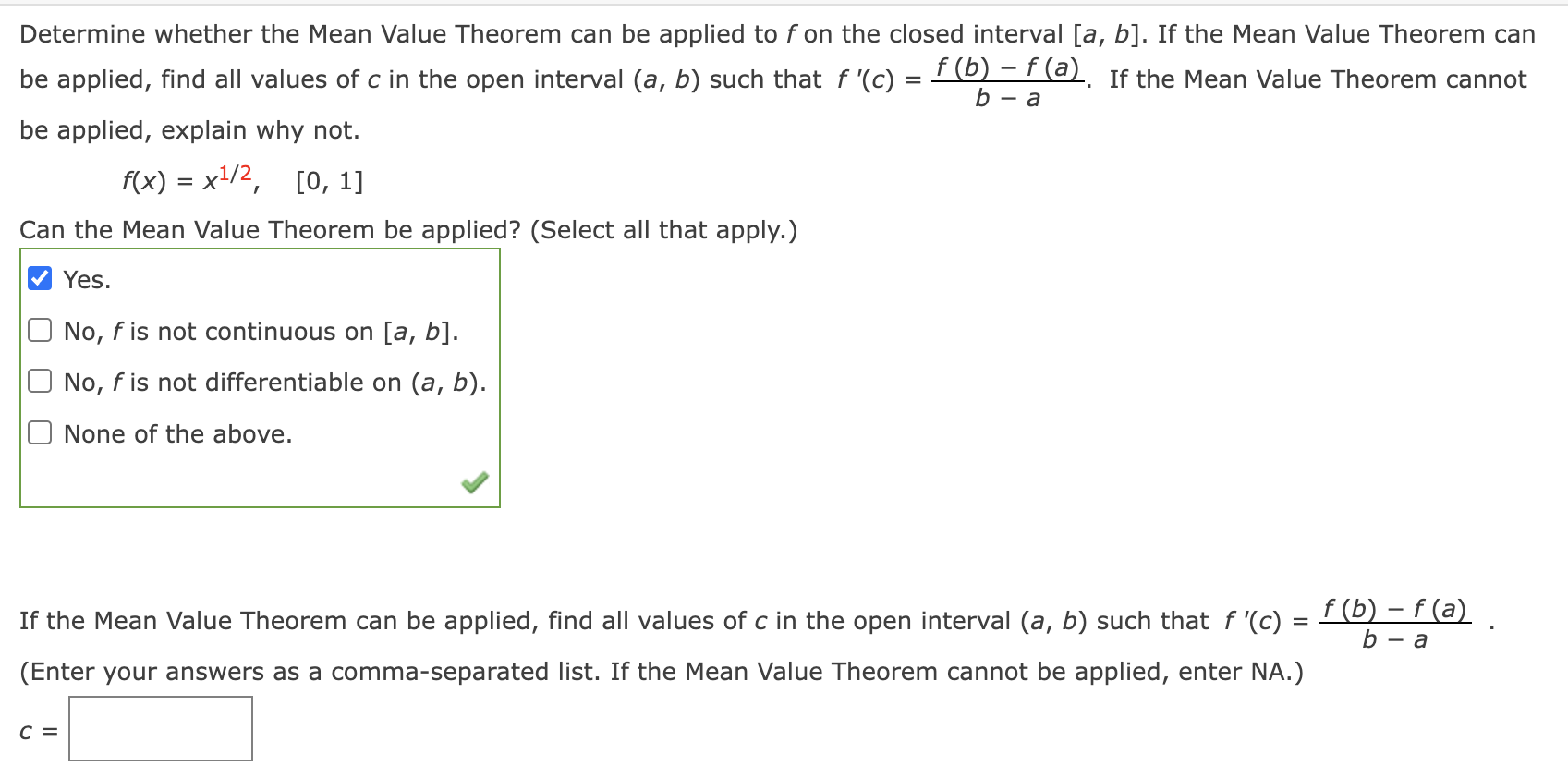 Solved Determine whether the Mean Value Theorem can be | Chegg.com