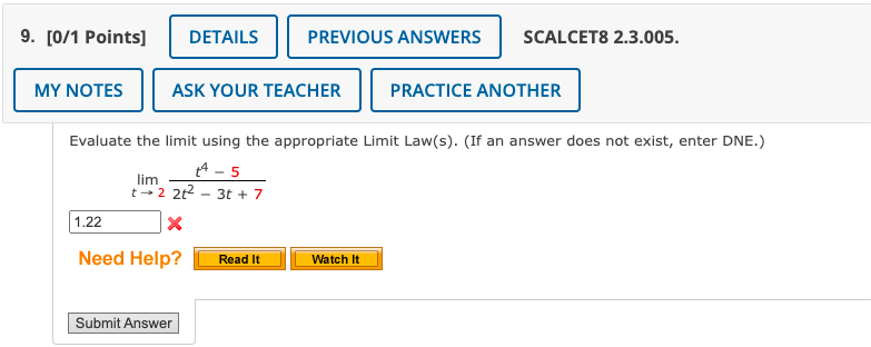 Solved 9. [0/1 Points) DETAILS PREVIOUS ANSWERS SCALCET8 | Chegg.com
