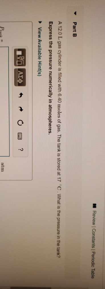 Solved Review | Constants Periodic Table Part B A 12.0 L gas | Chegg.com