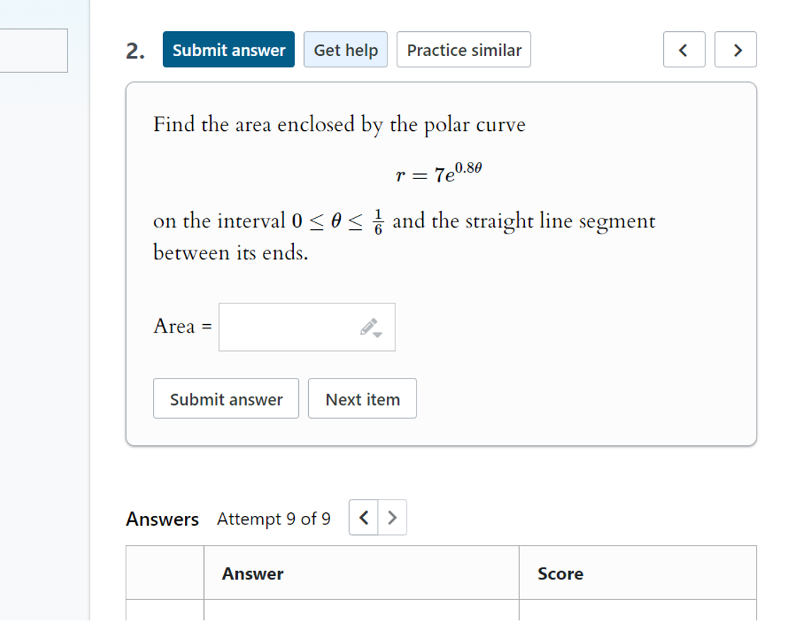 Solved Find the area enclosed by the polar | Chegg.com