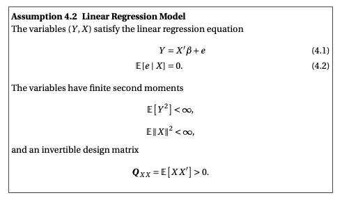 Assumption 4.2 Linear Regression Model The variables | Chegg.com
