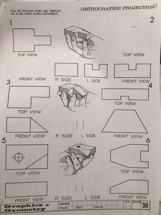 Solved Find the missing views and complete the given views | Chegg.com