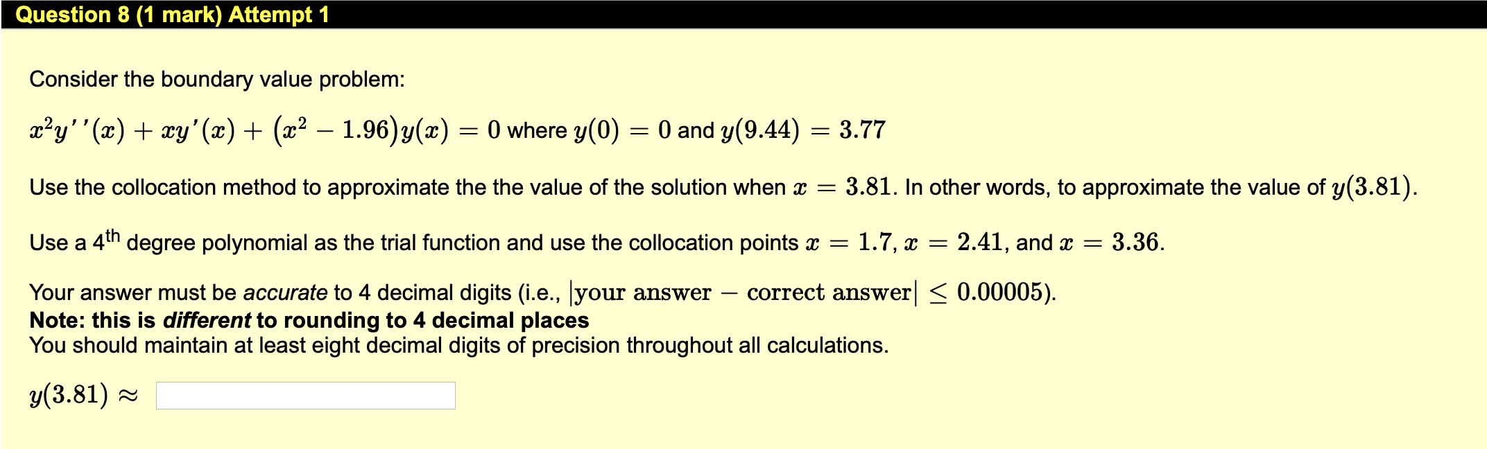 Solved Question 8 (1 mark) Attempt 1 Consider the boundary | Chegg.com Solved Question 8 (1 mark) Attempt 1 Consider the boundary | Chegg.com