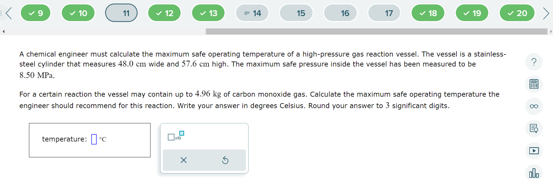 Solved A chemical engineer must calculate the maximum safe | Chegg.com