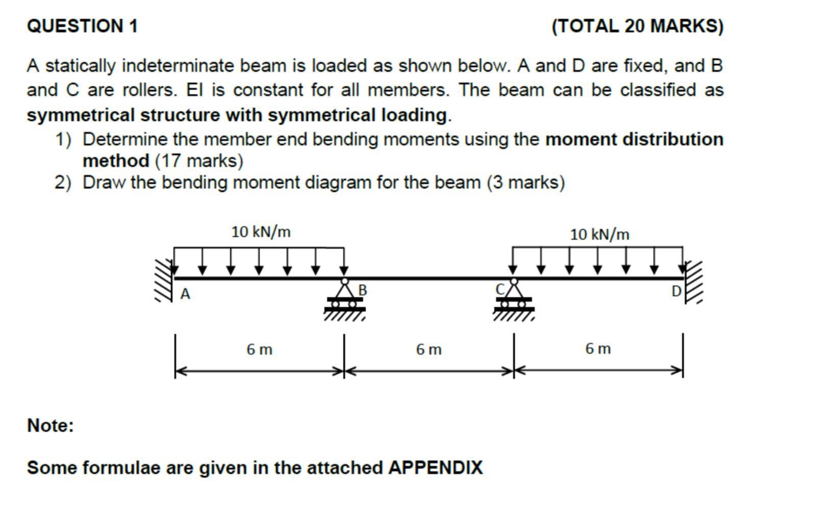 Solved QUESTION 1 (TOTAL 20 MARKS) A statically | Chegg.com