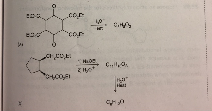Solved H20 Heat→ C6H8O2 Eto2C CH2CO2Et 1) NaOEt 2) H3O | Chegg.com