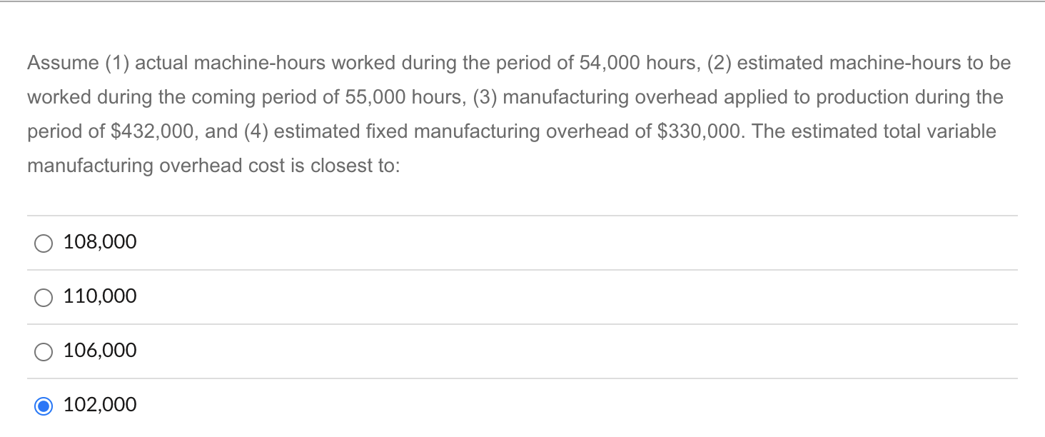 Solved Assume (1) actual machine-hours worked during the | Chegg.com