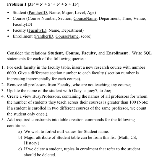 Solved Problem 1 [35′=5′+55′+5′+5′+15′] - Student | Chegg.com