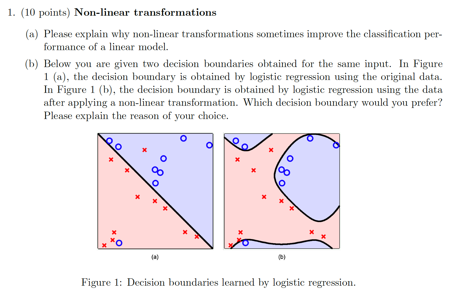Solved 1. (10 points) Non-linear transformations (a) Please | Chegg.com