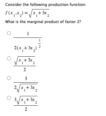 Solved Consider the following production function: | Chegg.com
