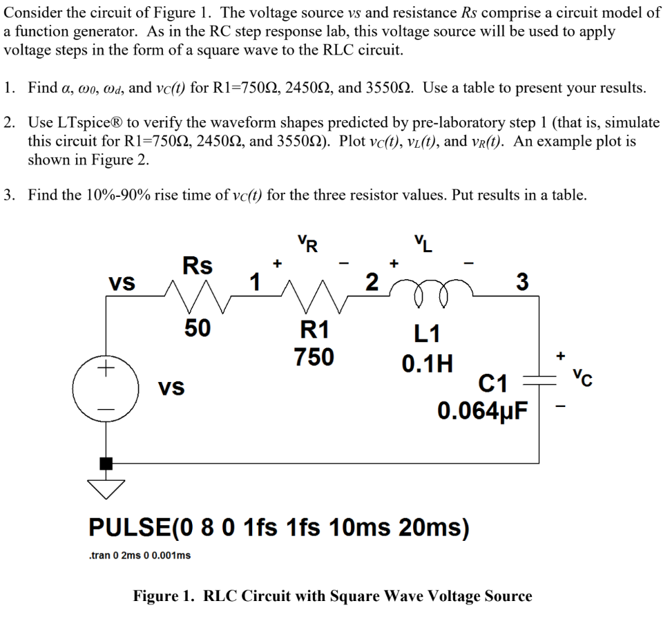 Consider the circuit of Figure 1. The voltage source | Chegg.com