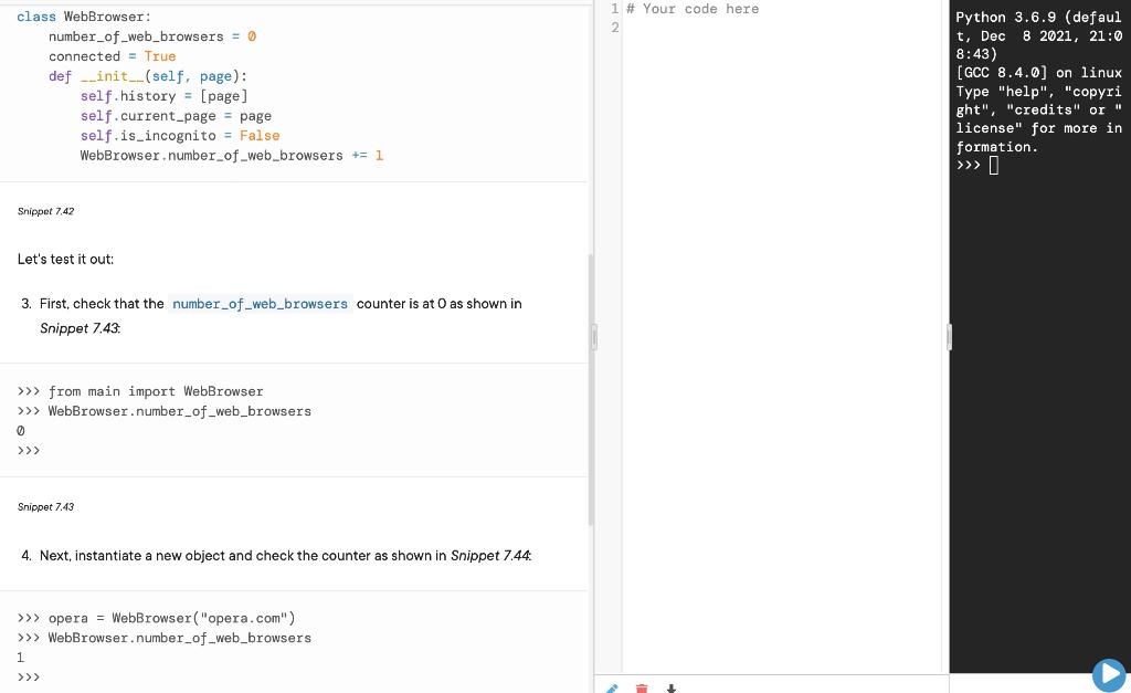 Implementing a Counter for Instances of a | Chegg.com