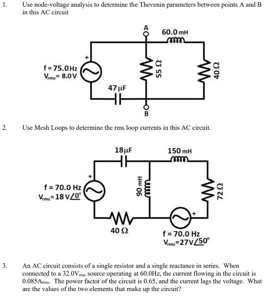 Solved 1. Use node-voltage analysis to determine the | Chegg.com