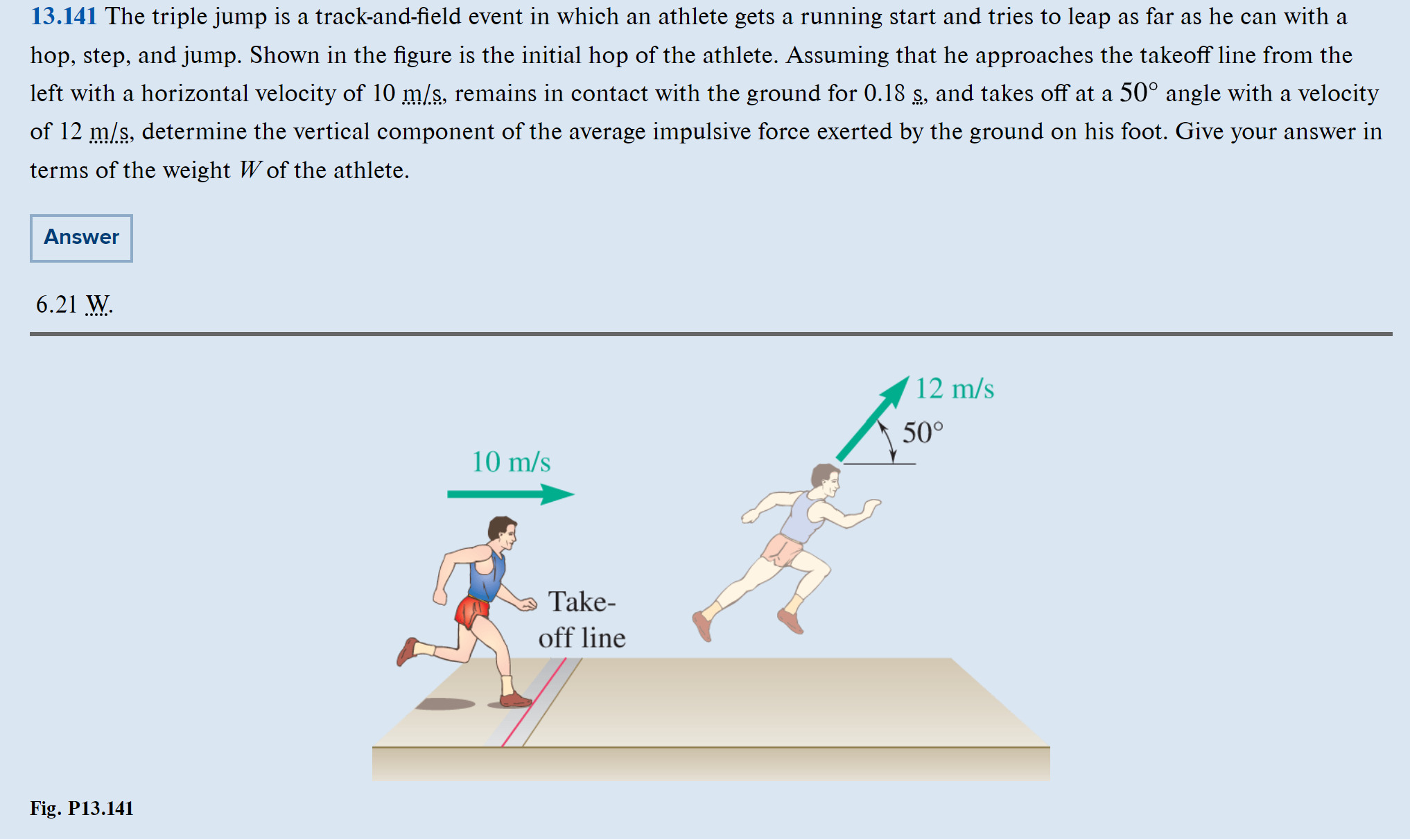 Solved 13.141 The triple jump is a track-and-field event in | Chegg.com