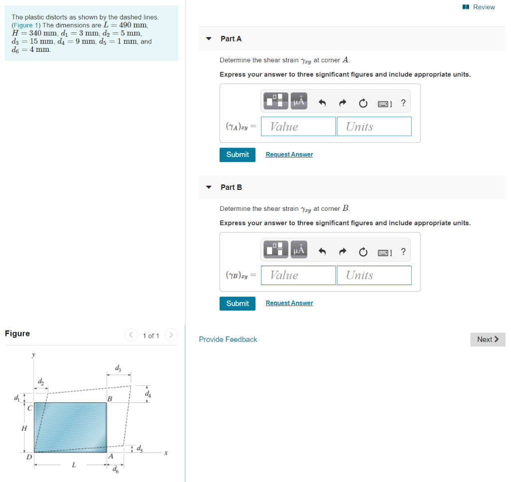 Solved Review The plastic distorts as shown by the dashed | Chegg.com