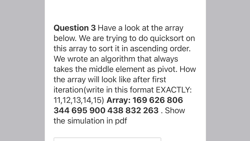 Solved Question 3 Have A Look At The Array Below We Are 