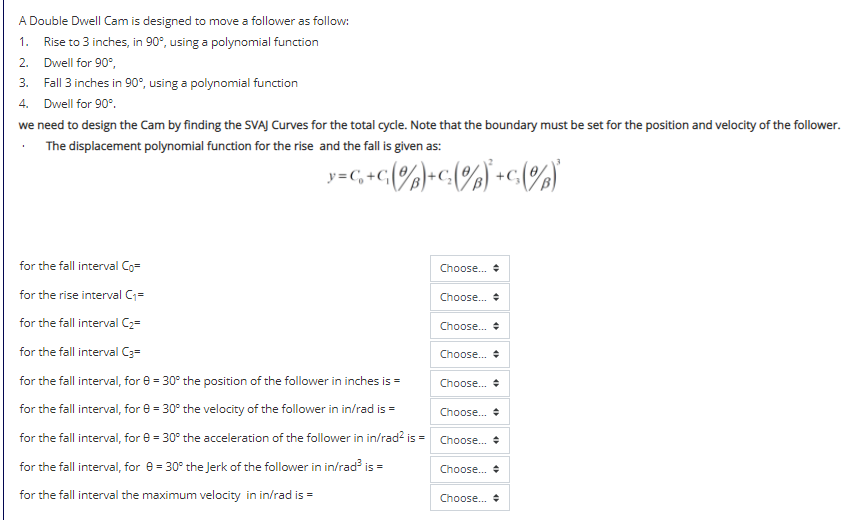 Solved A Double Dwell Cam is designed to move a follower as | Chegg.com