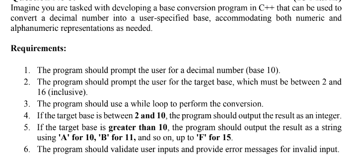 Solved Imagine you are tasked with developing a base | Chegg.com