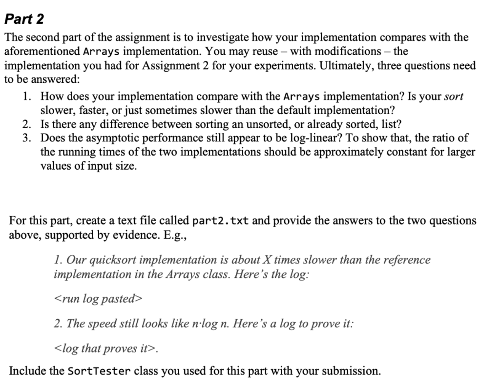 Solved Part 2 The Second Part Of The Assignment Is To