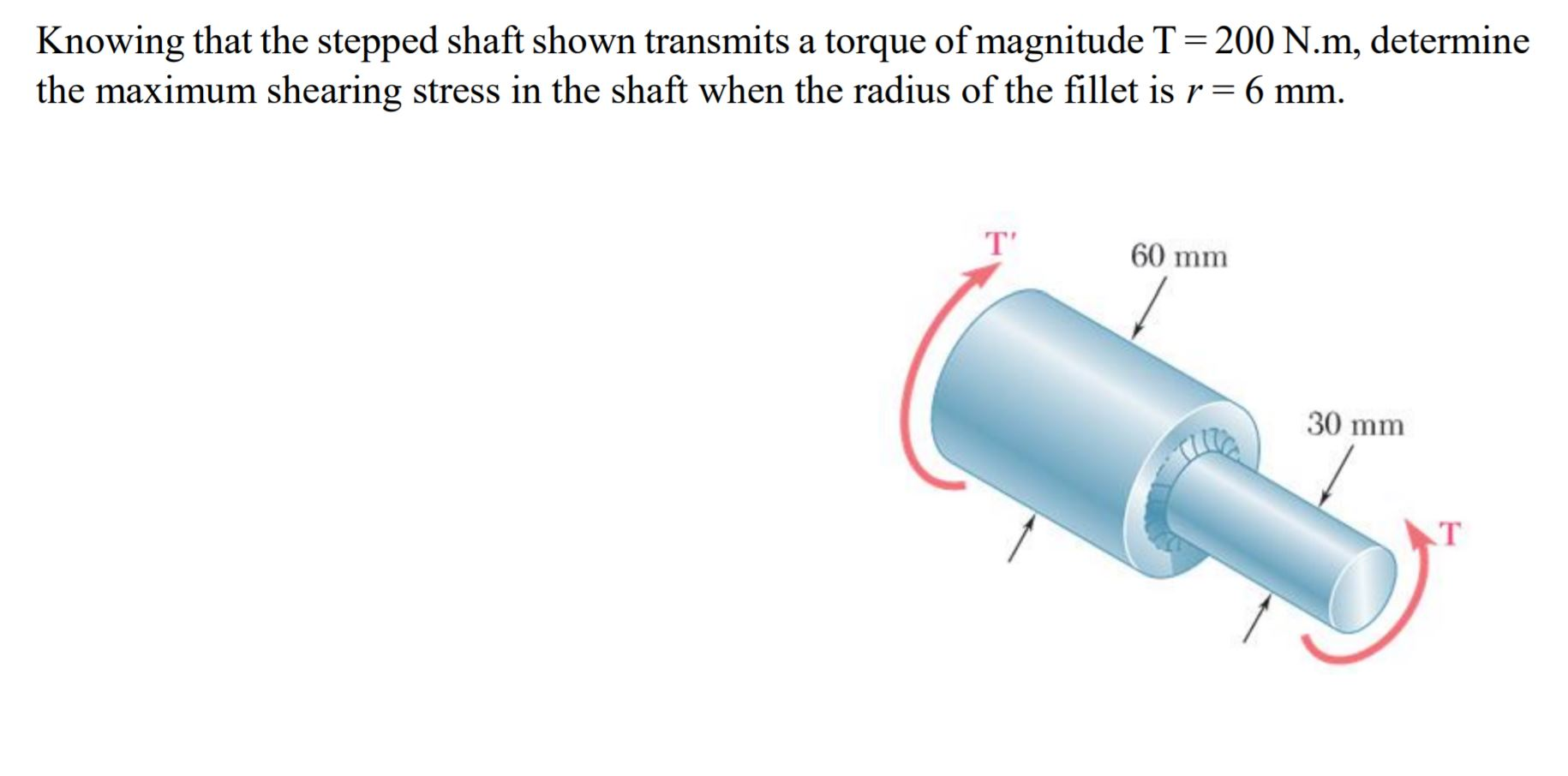 Solved Knowing that the stepped shaft shown transmits a | Chegg.com