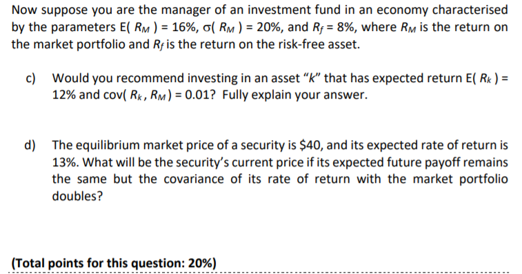Solved Question 9: Assume that the mean-variance opportunity | Chegg.com