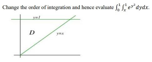 Solved Change the order of integration and hence evaluate S. | Chegg.com
