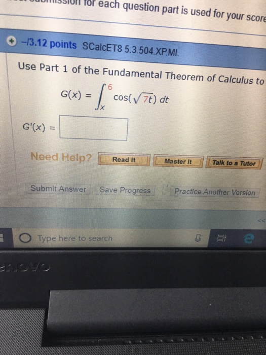 Solved l part is used for you 3. -3.12 points SCalcET8 | Chegg.com