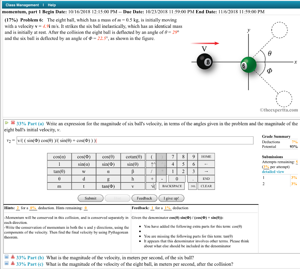 Solved Class Management Help momentum, part 1 Begin Date: | Chegg.com