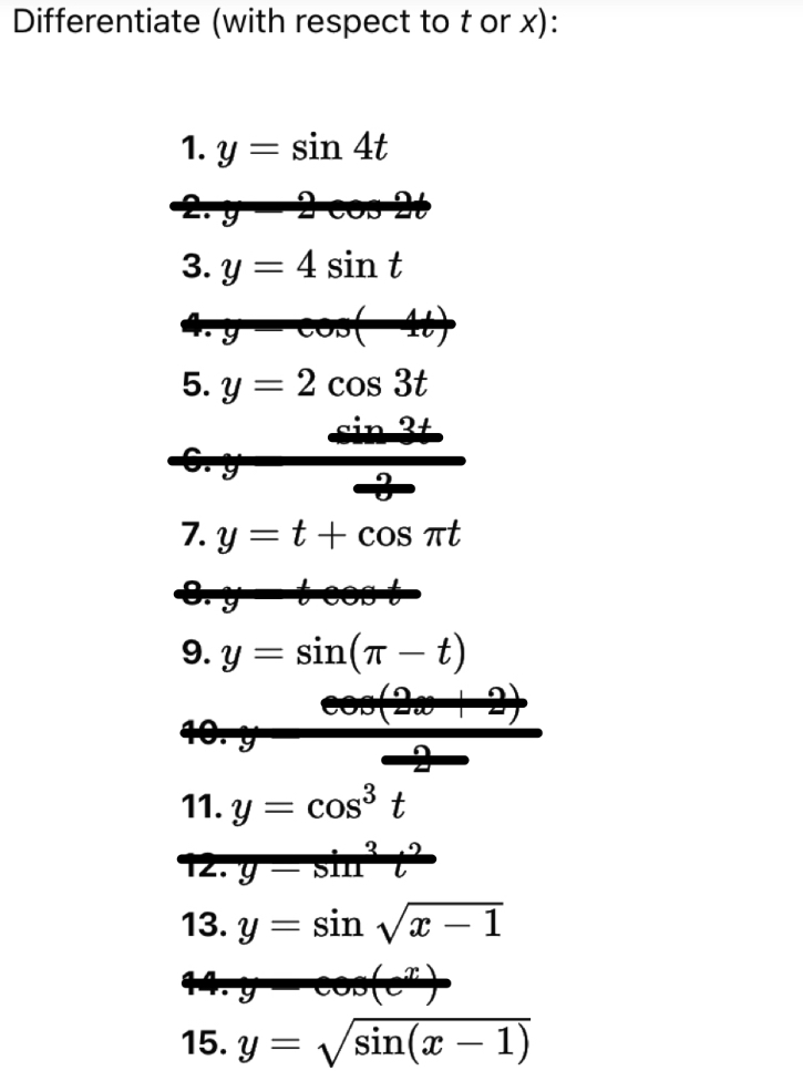 Solved y=sin4ty=4sinty=2cos3ty=t+cos pi ty=sin(pi | Chegg.com