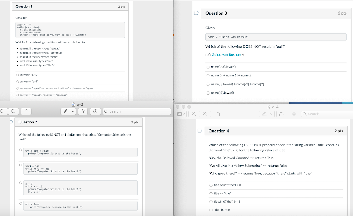 Solved Question 1 2 pts Question 3 2 pts Consider answer - | Chegg.com