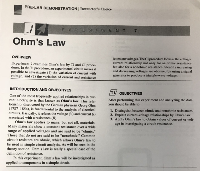 Solved I need a help for Ohm’s law lab report.There are some | Chegg.com