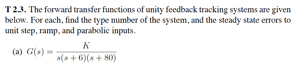 Solved T 2.3. The forward transfer functions of unity | Chegg.com