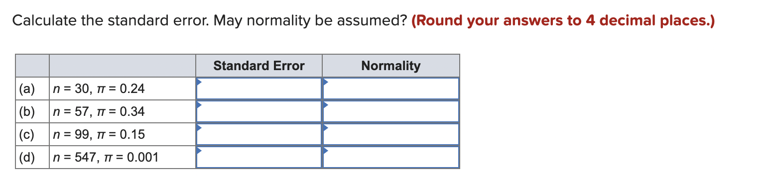 Solved Calculate the standard error. May normality be | Chegg.com
