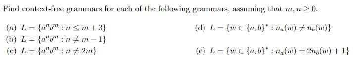 Solved Find context-free grammars for each of the following | Chegg.com