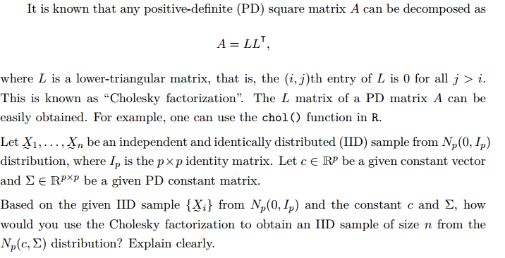 Solved It is known that any positive-definite (PD) square | Chegg.com
