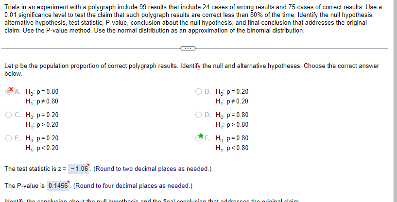 Solved Trials in an experiment with a polygraph include 99 | Chegg.com