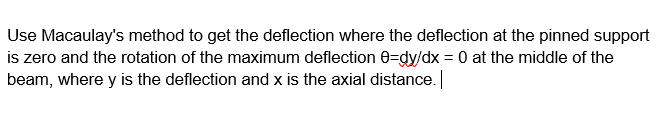 Solved Use Macaulay's method to get the deflection where the | Chegg.com