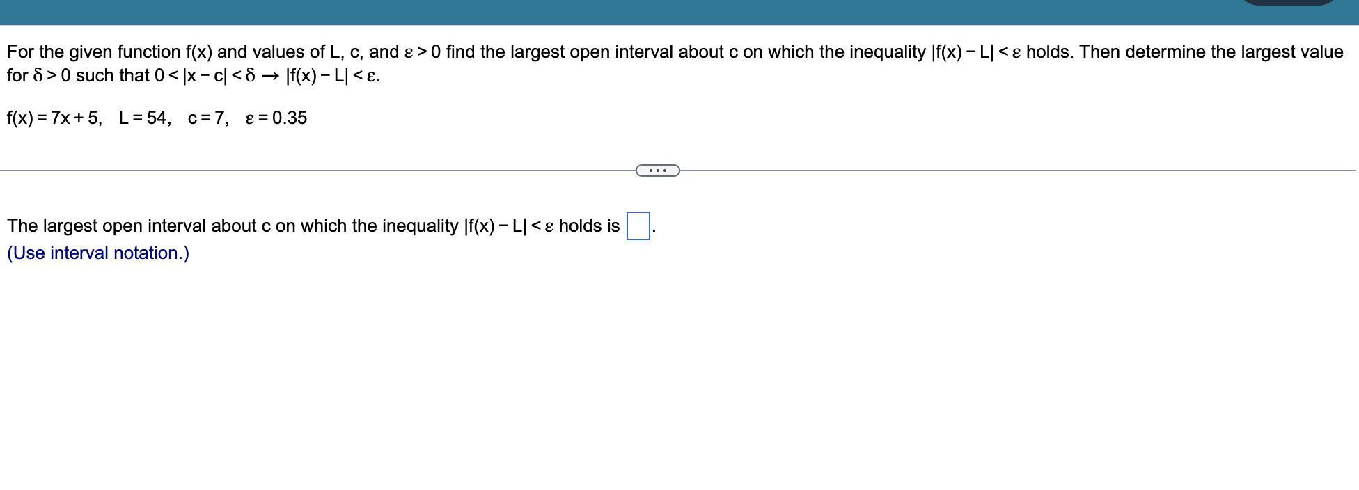 Solved For the given function f(x) and values of L, c, and | Chegg.com
