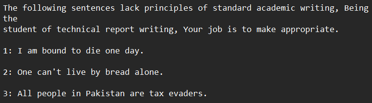 Solved The following sentences lack principles of standard | Chegg.com