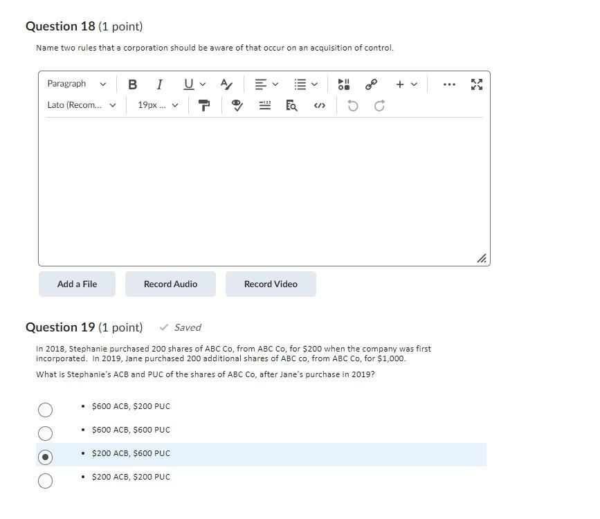 Solved Name two rules that a corporation should be aware of | Chegg.com