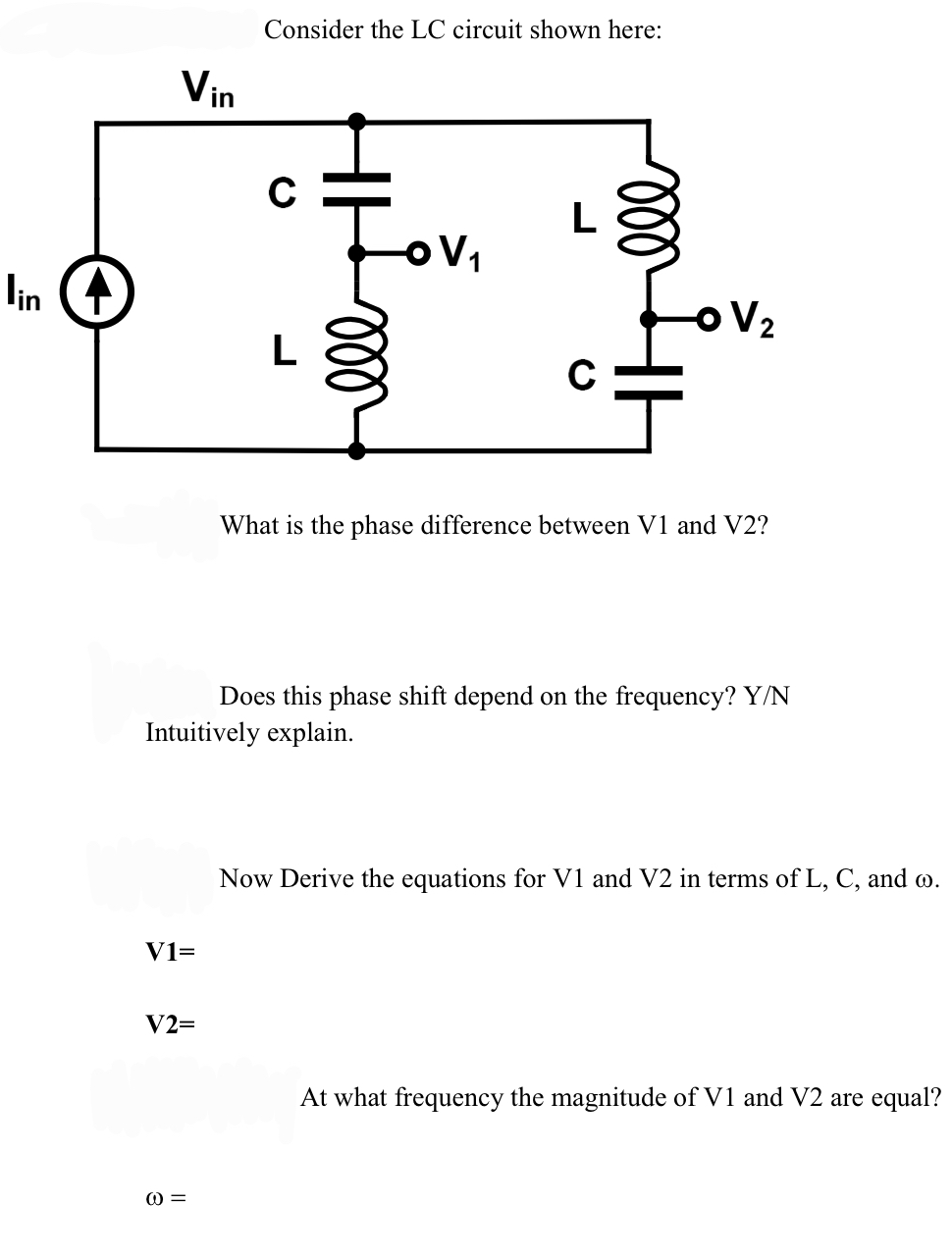 Solved Consider the LC circuit shown here:What is the phase | Chegg.com