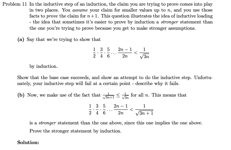 Solved Problem 11 In the inductive step of an induction, the | Chegg.com