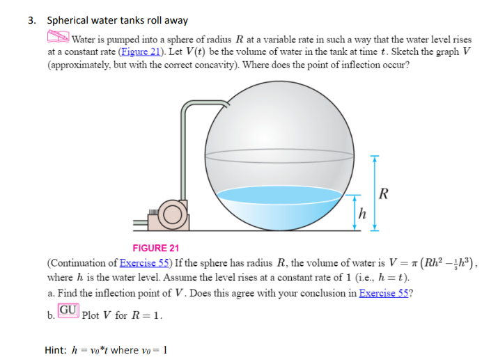 Solved Spherical water tanks roll away 3. Water is pumped | Chegg.com