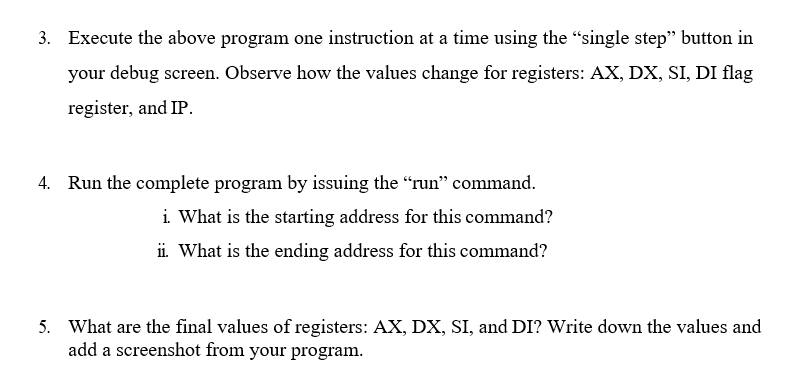 Solved 1. Using the EMU8086, load the program shown below | Chegg.com