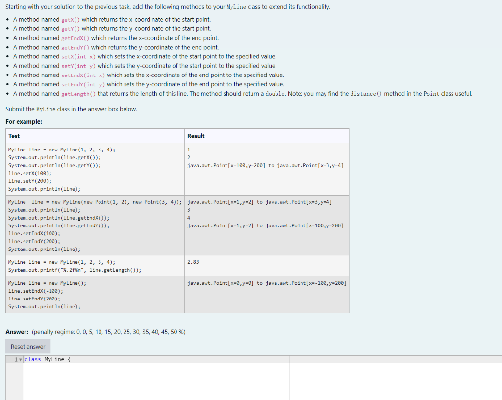 Solved Define a class named MyLine which represents lines. | Chegg.com