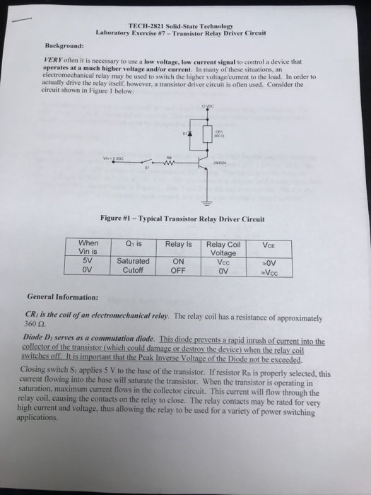 Solved TECH-2821 Solid-State Technology Laboratory | Chegg.com