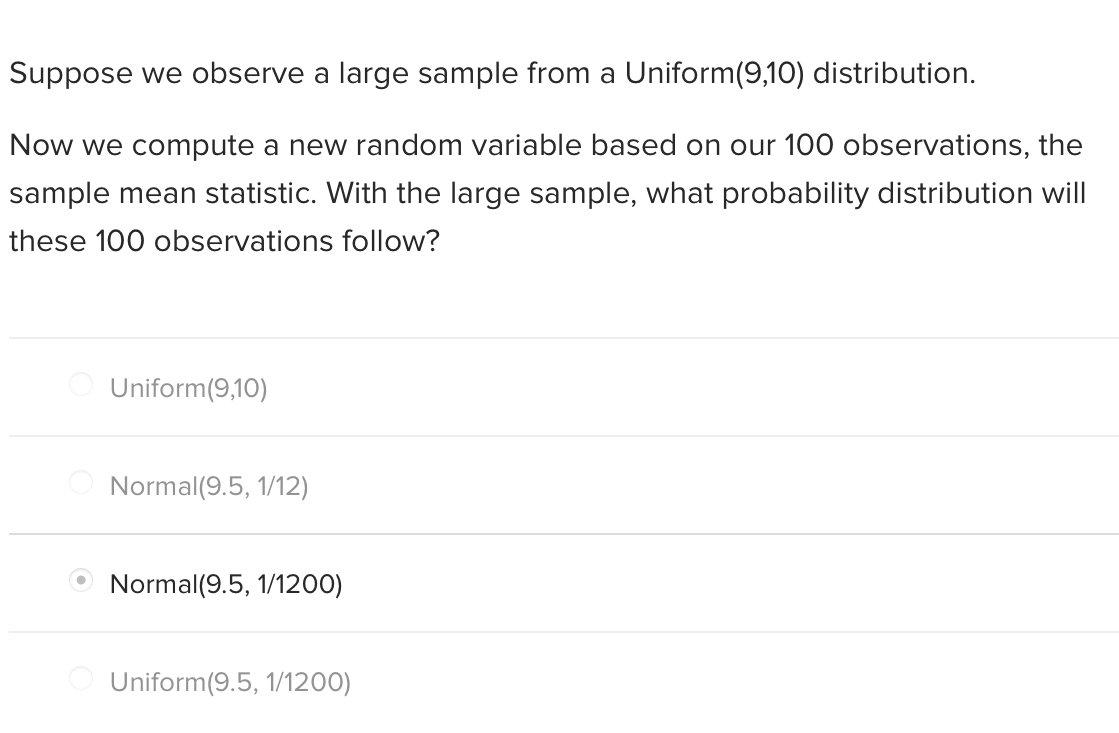 Solved Suppose we observe a large sample from a Uniform | Chegg.com