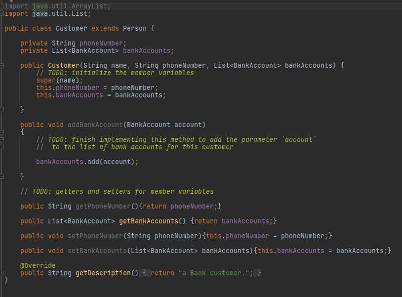 Solved *** I need help with the Customer Repository, Banking | Chegg.com