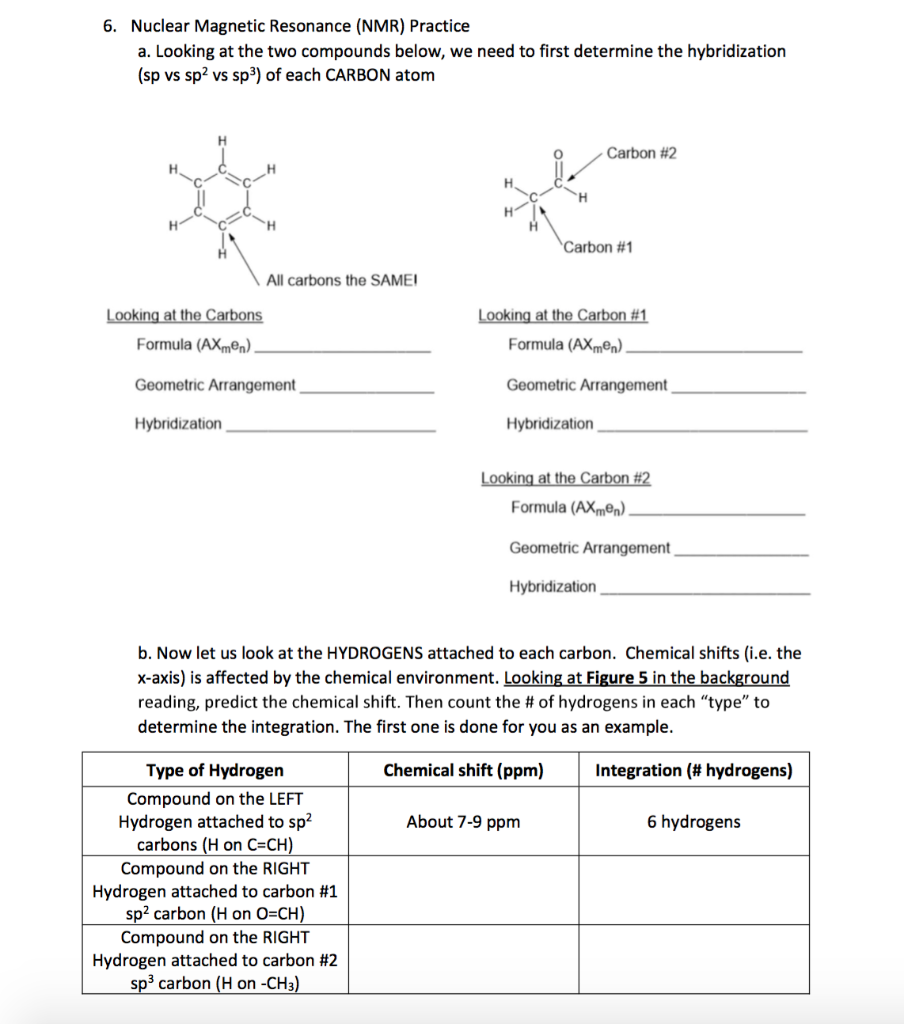 Solved 6. Nuclear Magnetic Resonance (NMR) Practice a. | Chegg.com