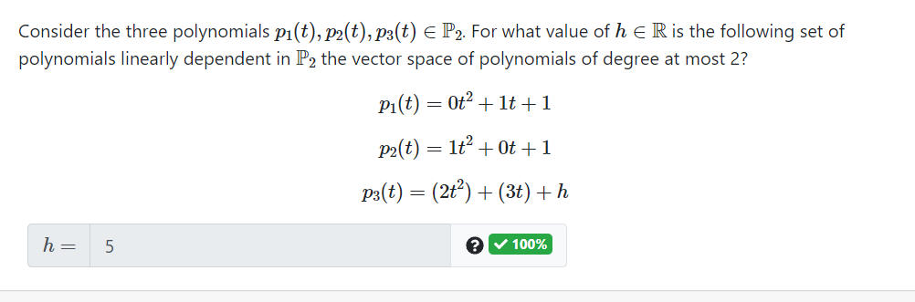 Solved Consider the three polynomials pi(t), p2(t), p3(t) € | Chegg.com